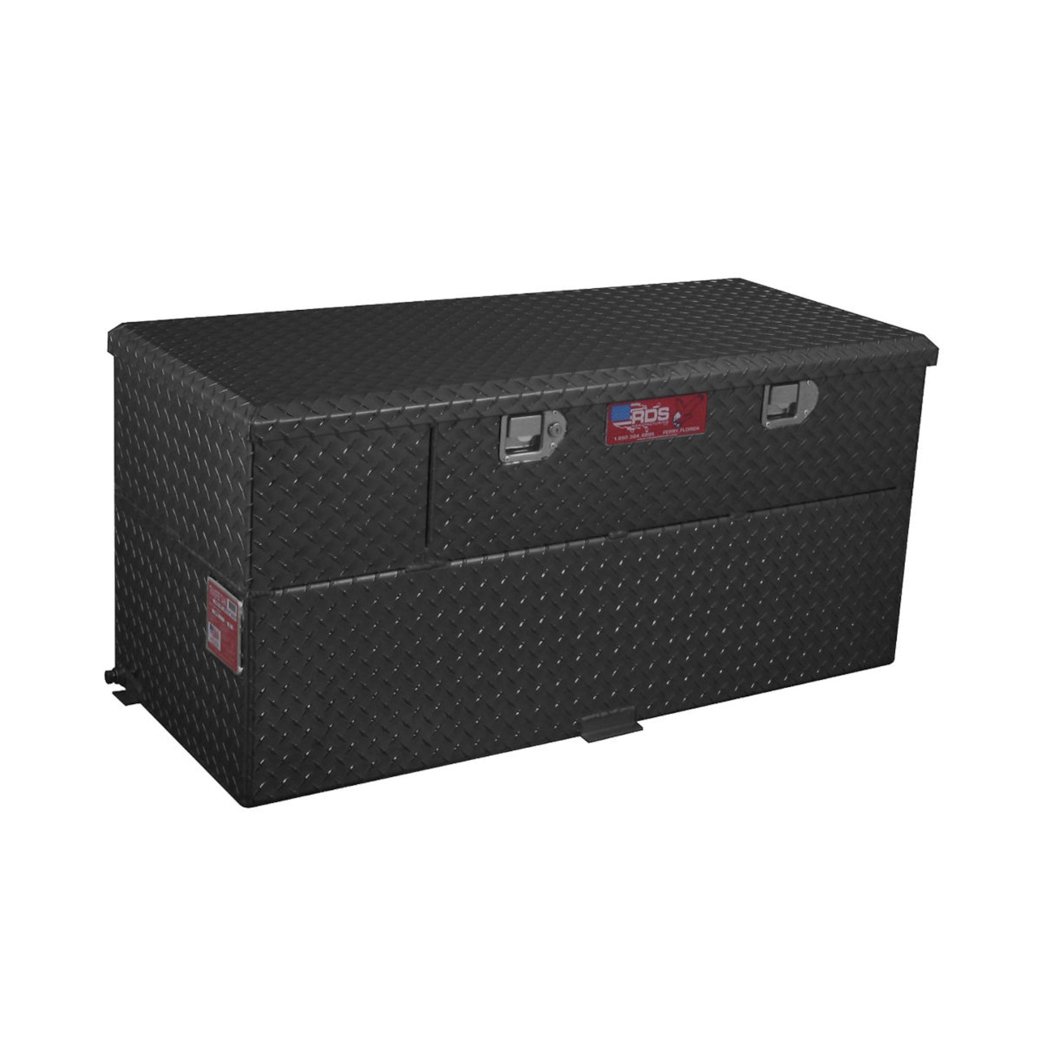 RDS 50 Gallon Black Aluminum Transfer Fuel Tank Toolbox Combo with Pump ...